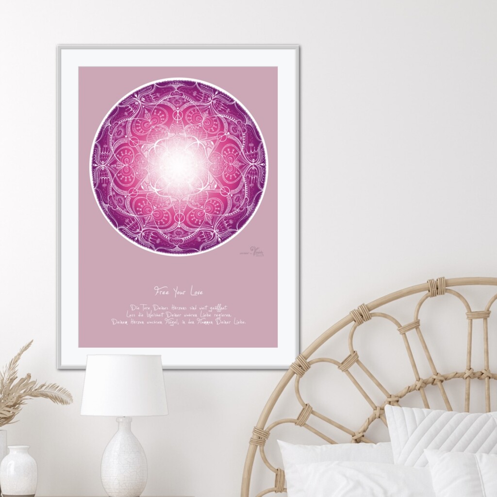 Selbstliebe Mandala FREE YOUR LOVE (Poster) – A3-Format – 29,7 x 42cm ...